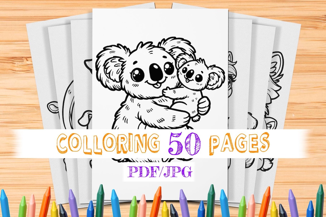 50 Baby Animals Coloring Pages: Kids Activity Book (PDF/JPG) - Etsy