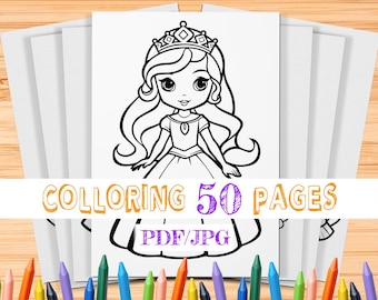 50 Princess Coloring Pages | Printable Fairy Tale Coloring Book for ...