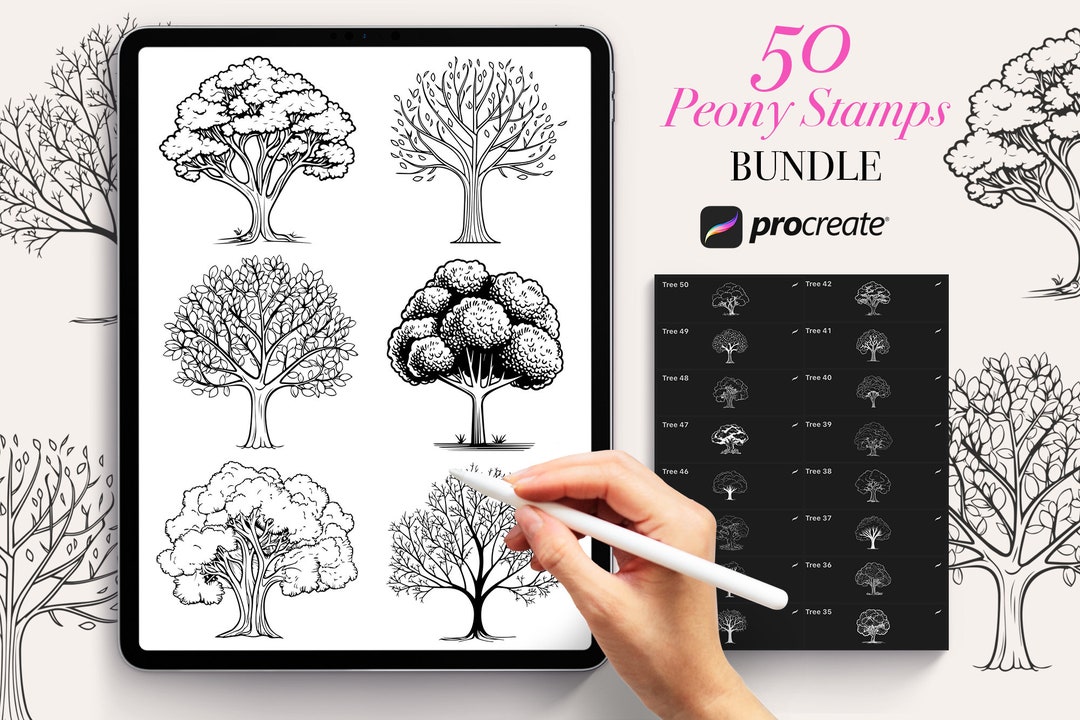50 Tree Procreate Stamps Brushes Procreate Landscape - Etsy