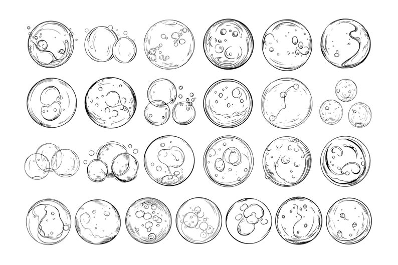 50 Bubble Procreate Stamps Brushes | Procreate Bubble | Bubble Stamps ...