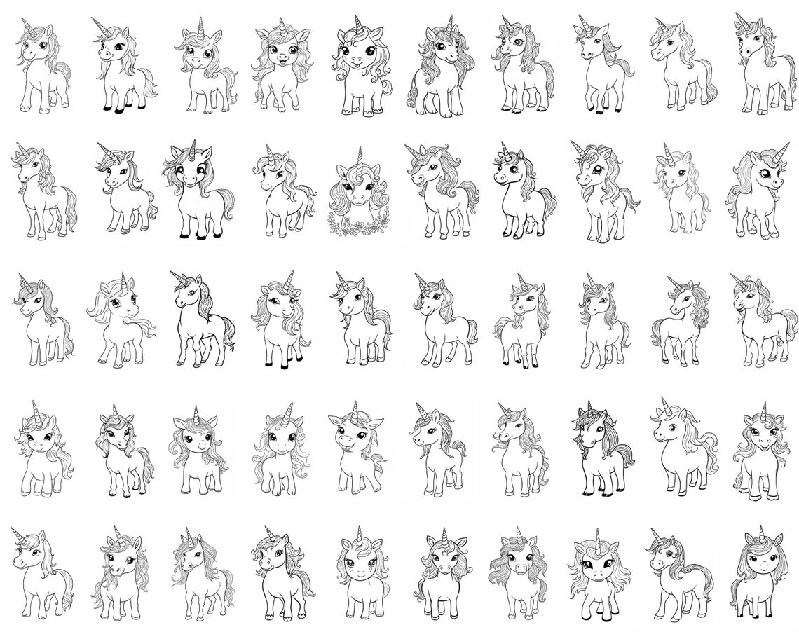 50 Unicorns Coloring Pages for Kids | Unicorn Coloring Pages | Kids ...