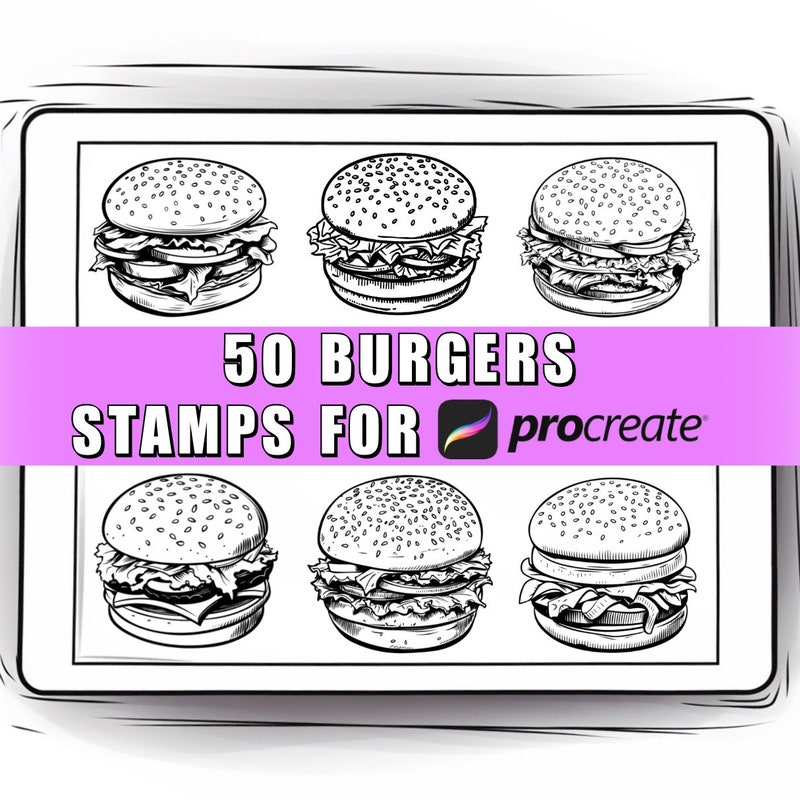 Burger Stamp - Etsy