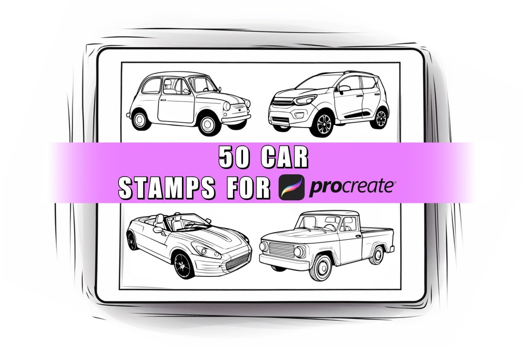 50 Car Procreate Stamps Brushes | Procreate Car | Car Stamps ...
