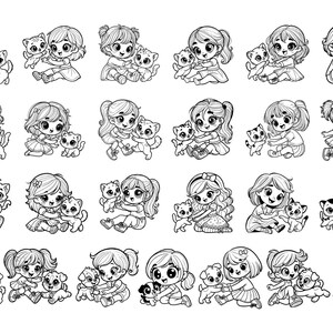 50 Kids and Pets Coloring Pages for Kids | Kids Coloring | Kids ...