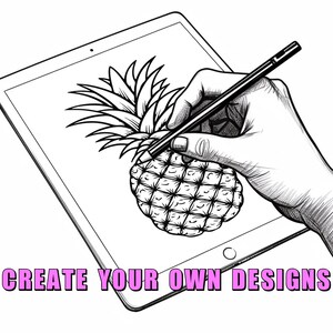 50 Pineapple Procreate Stamps & Brushes (digital Download) - Etsy