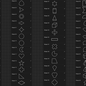 50 Shape Procreate Stamps Shape Procreate Brush Geometric Shapes Geometric Procreate Procreate ...