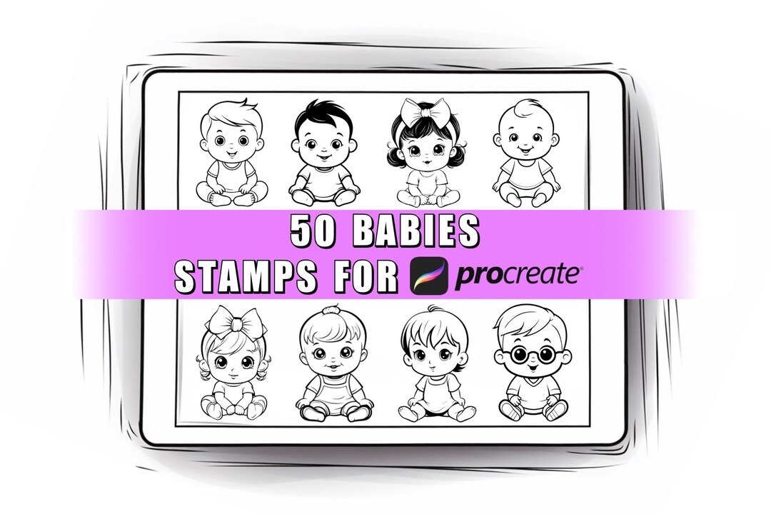 50 Baby Procreate Stamps Brushes: Kids & Toddler Designs - Etsy