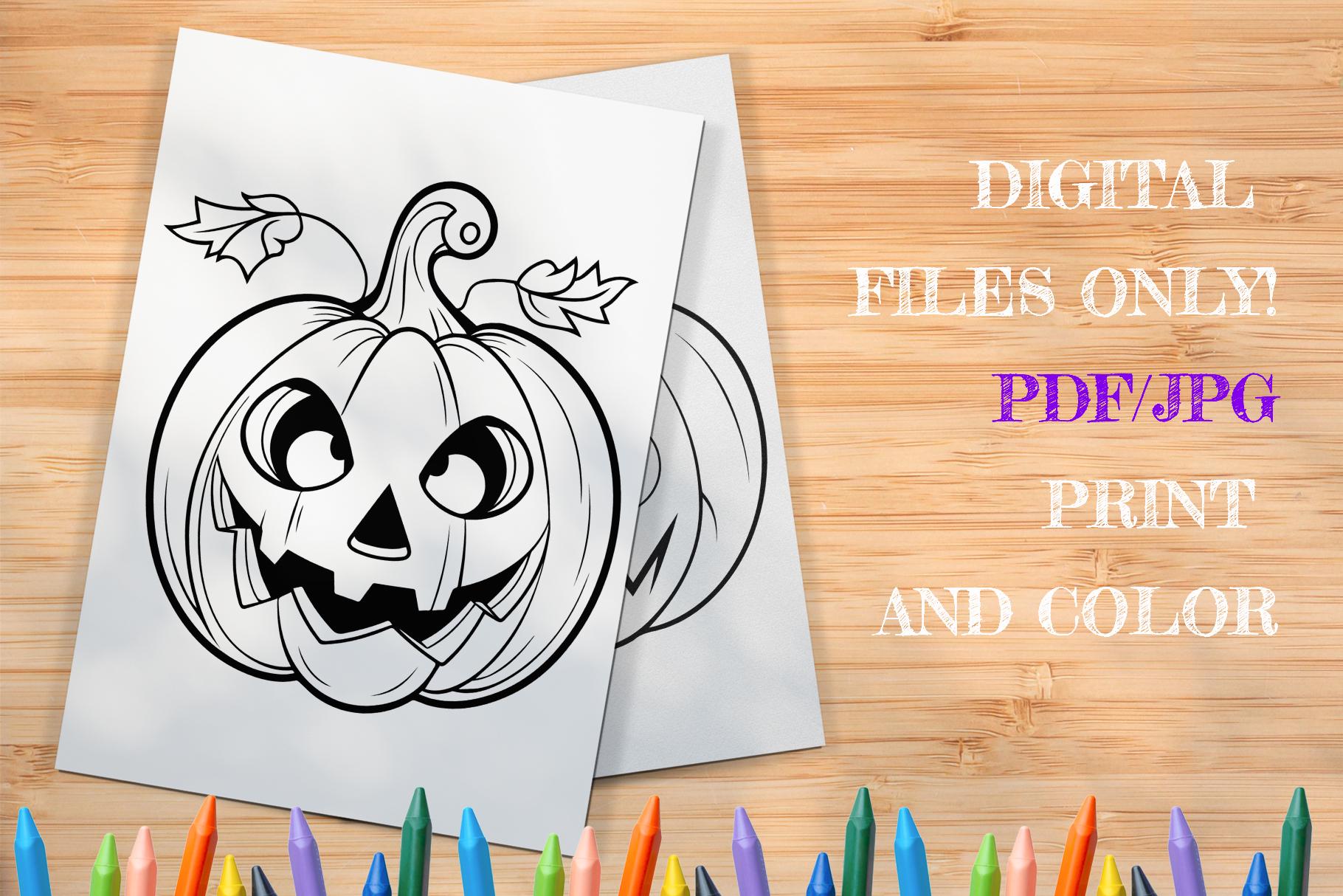 50 Spooky Pumpkin Coloring Pages: Halloween Designs (PDF/JPG) - Etsy