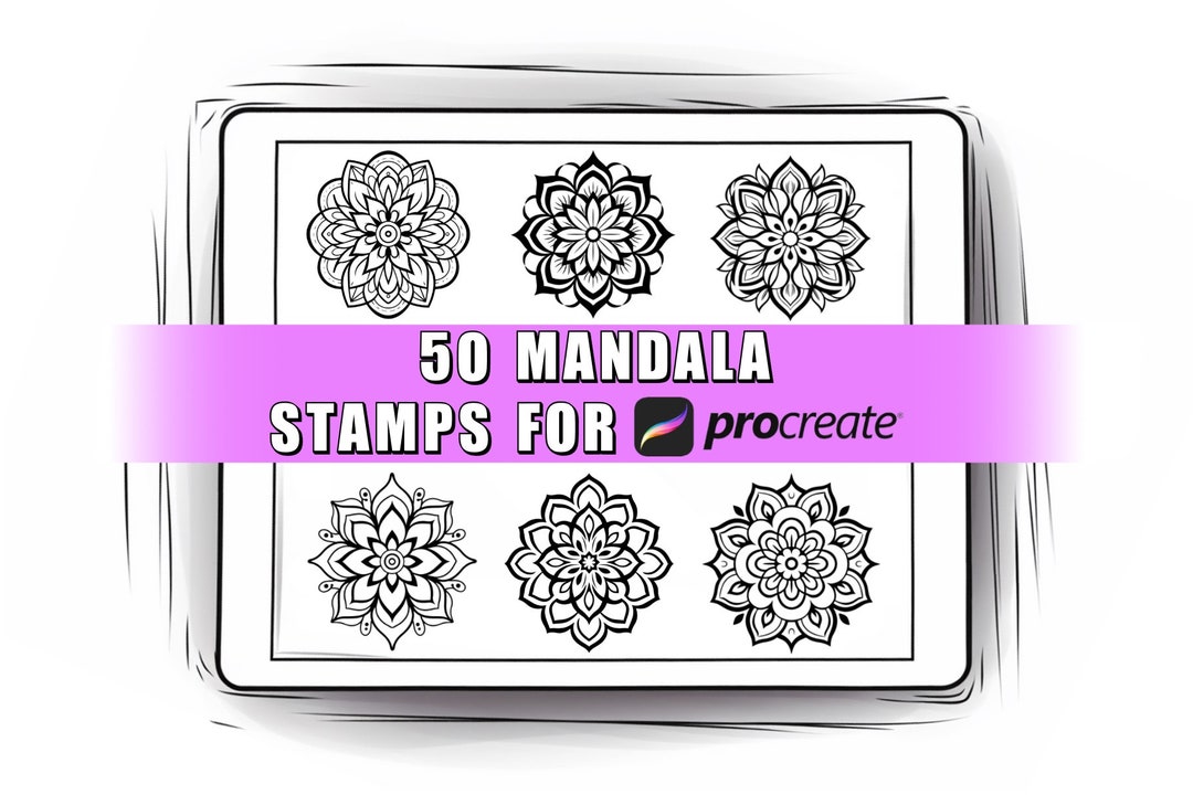 50 Mandala Procreate Stamps Brushes: Ornament Designs (digital Download ...