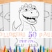 50 Dinosaurs Coloring Pages for Kids Dinosaurs Digital Coloring Book ...