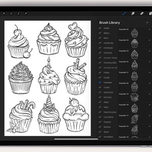 25 Cupcakes Procreate Stamps | Sweets & Treats Stamps | Cupcakes ...