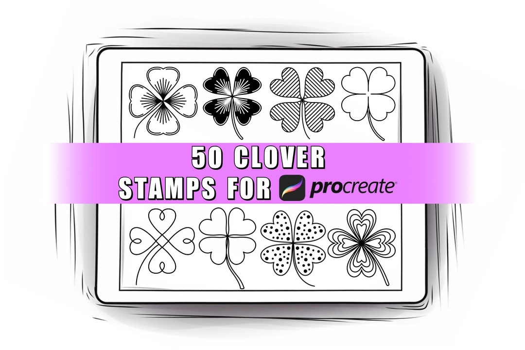 50 Clovers Procreate Stamps Brushes | Clover Procreate Stamp ...