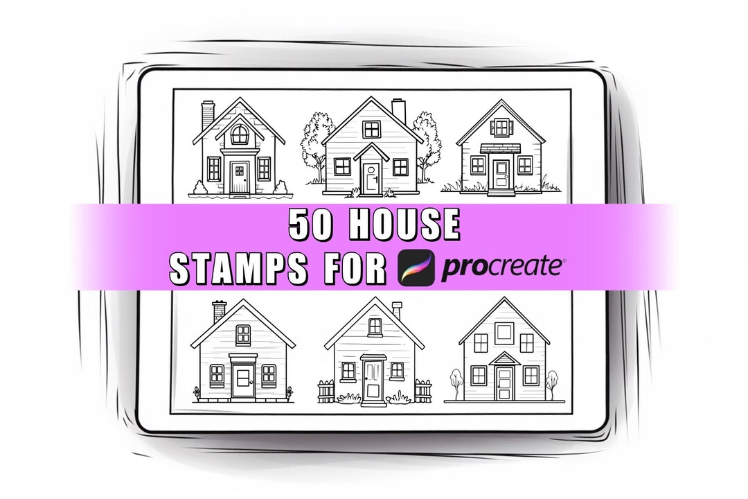 50 House Procreate Stamps Brushes | Procreate House | Procreate Home ...