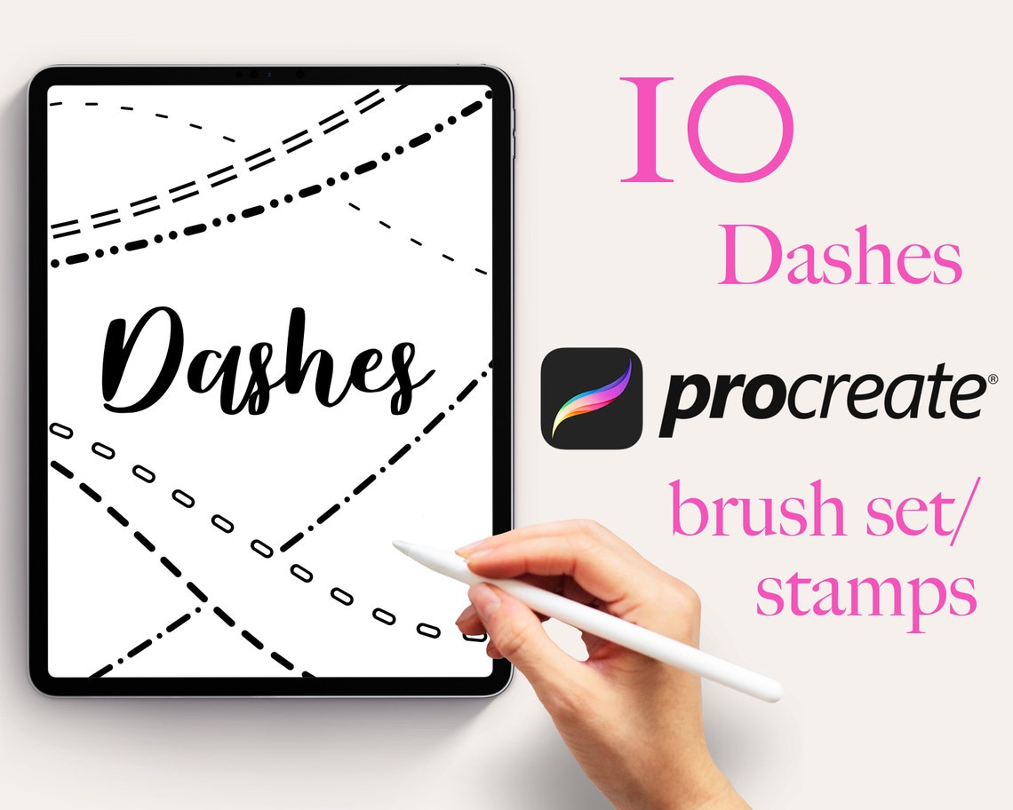 10 Dashes Procreate Brushes Dashed Line Brush for Procreate - Etsy