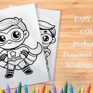 50 Superhero Coloring Pages for Kids (PDF/JPG) - Etsy