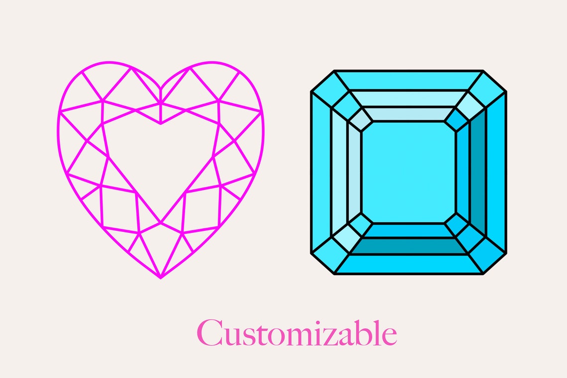 25 Diamond Cut Procreate Stamps | Diamond Procreate Stamp | Diamond ...