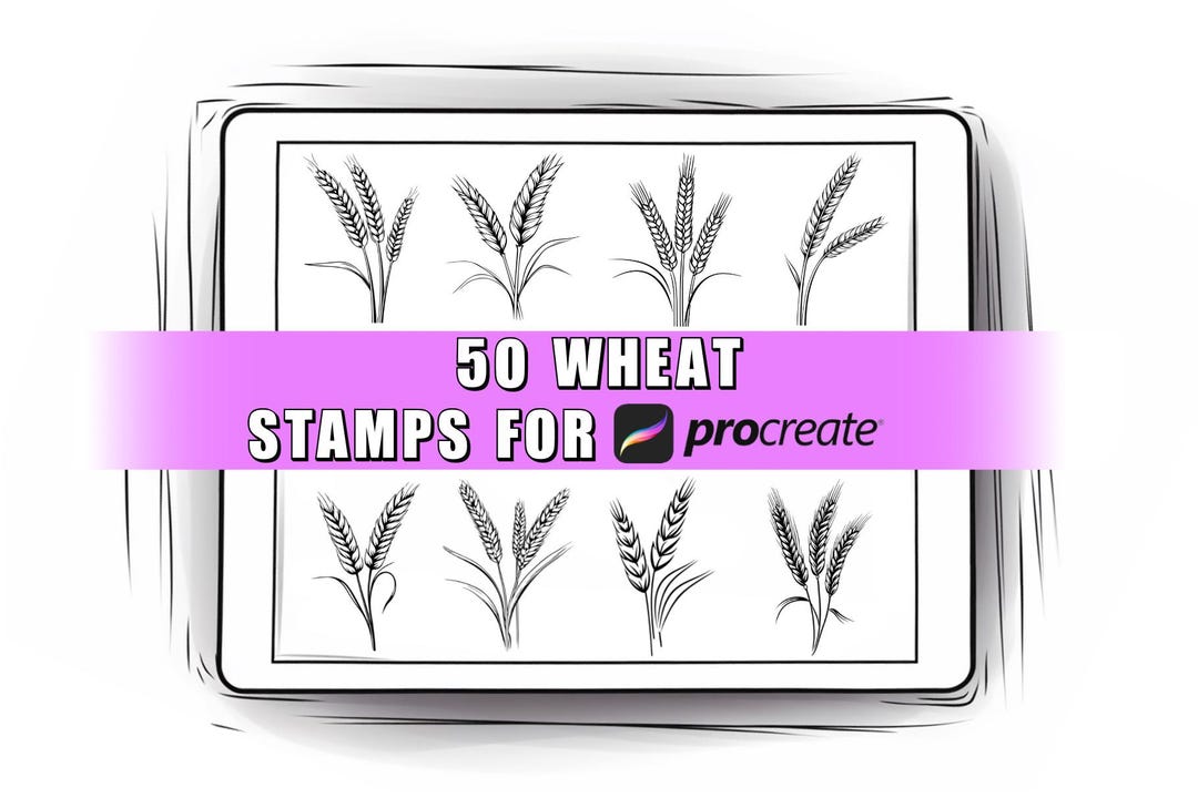 50 Wheat Procreate Stamps: Autumn Plant Brush Set (digital Download) - Etsy