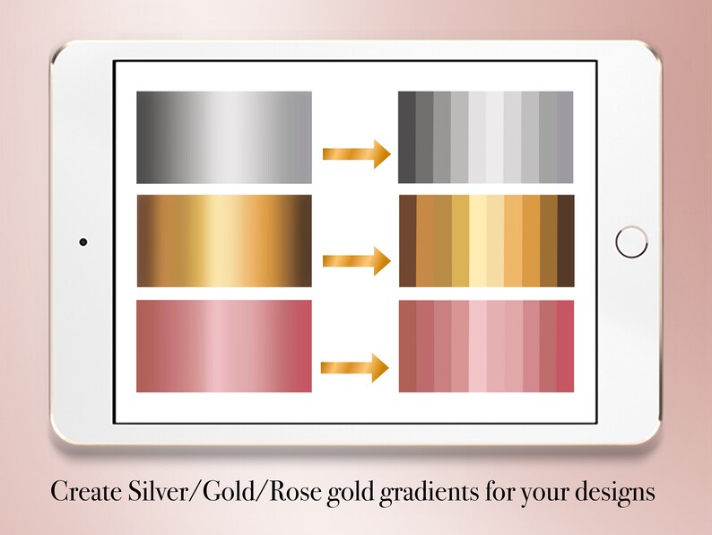 Procreate Gold Color Palette | Procreate Gold Silver Rose Gold | 30 ...