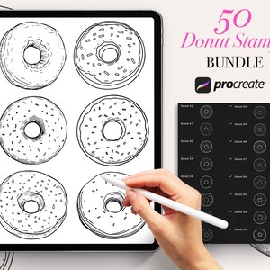 50 Donut Procreate Stamps Brushes | Procreate Donut Stamps | Donut ...