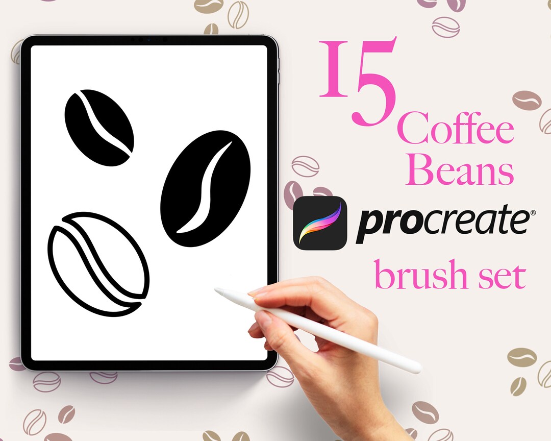 15 Coffee Beans Brushes | Coffee Procreate | Coffee Procreate Stamps ...