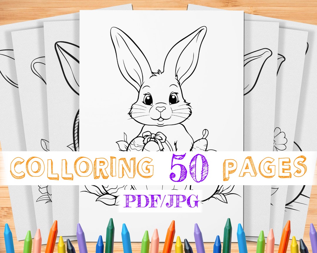 50 Easter Bunny Coloring Pages for Kids | Easter Coloring Pages | Bunny ...