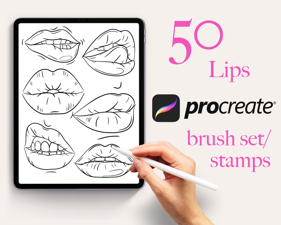 50 Lips Procreate Stamps Lips Brushes Procreate Lips - Etsy Canada