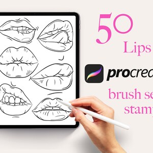 50 Lips Procreate Stamps | Lips Brushes | Procreate Lips | Procreate ...