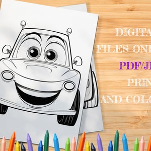 50 Cute Smiling Cars Coloring Pages for Kids | Car Coloring Pages ...