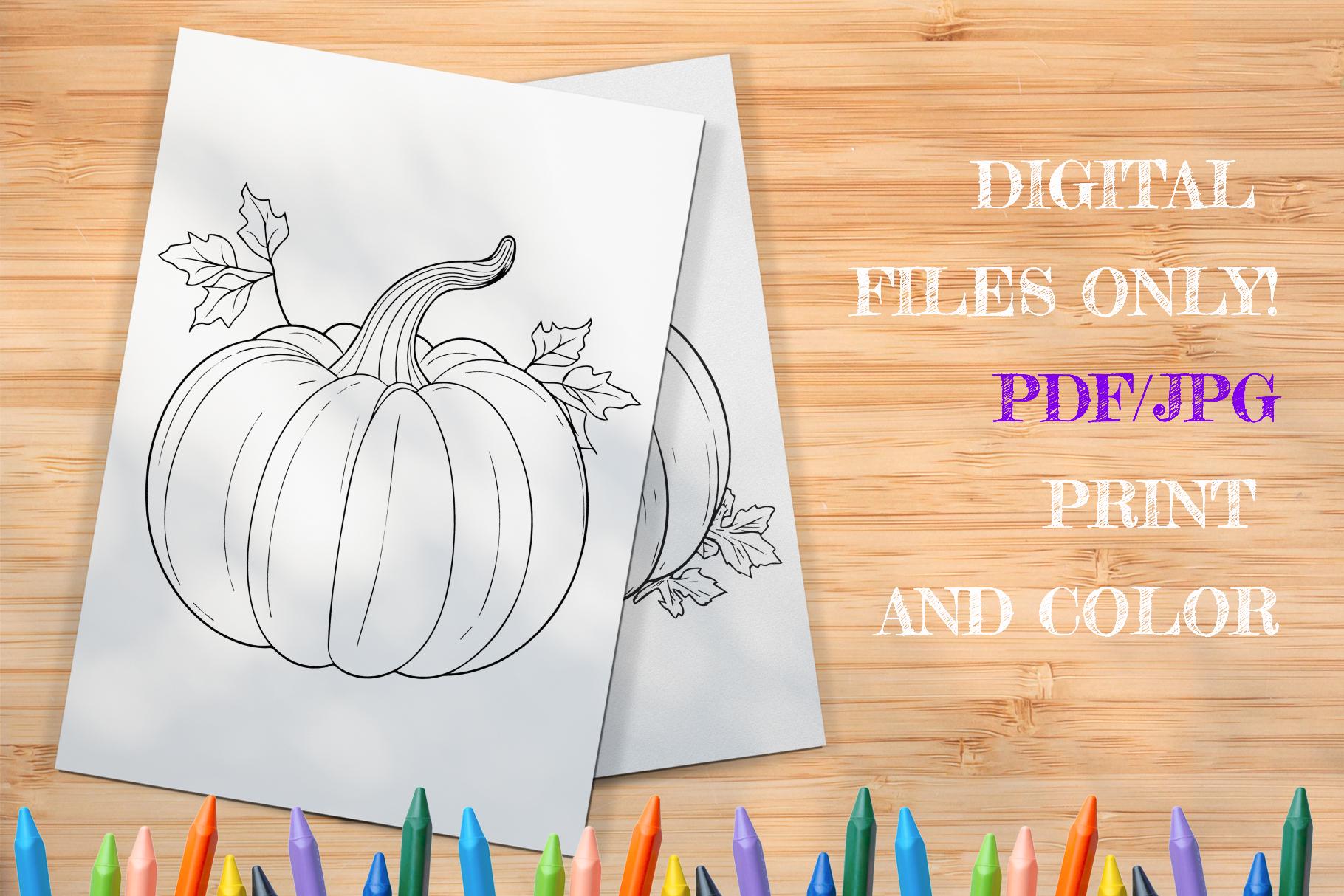 50 Pumpkin Coloring Pages for Kids: Autumn & Halloween (PDF/JPG) - Etsy