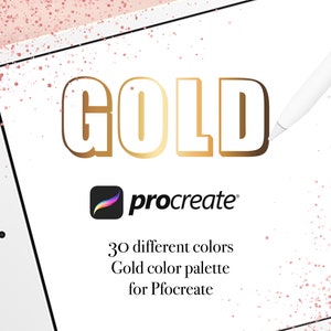 Procreate Gold Color Palette | Procreate Gold Silver Rose Gold | 30 ...