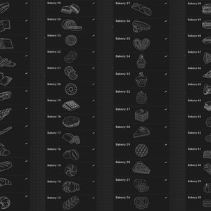 50 Bakery Procreate Stamps | Bakery Procreate Brushes| Bakery Stamp ...