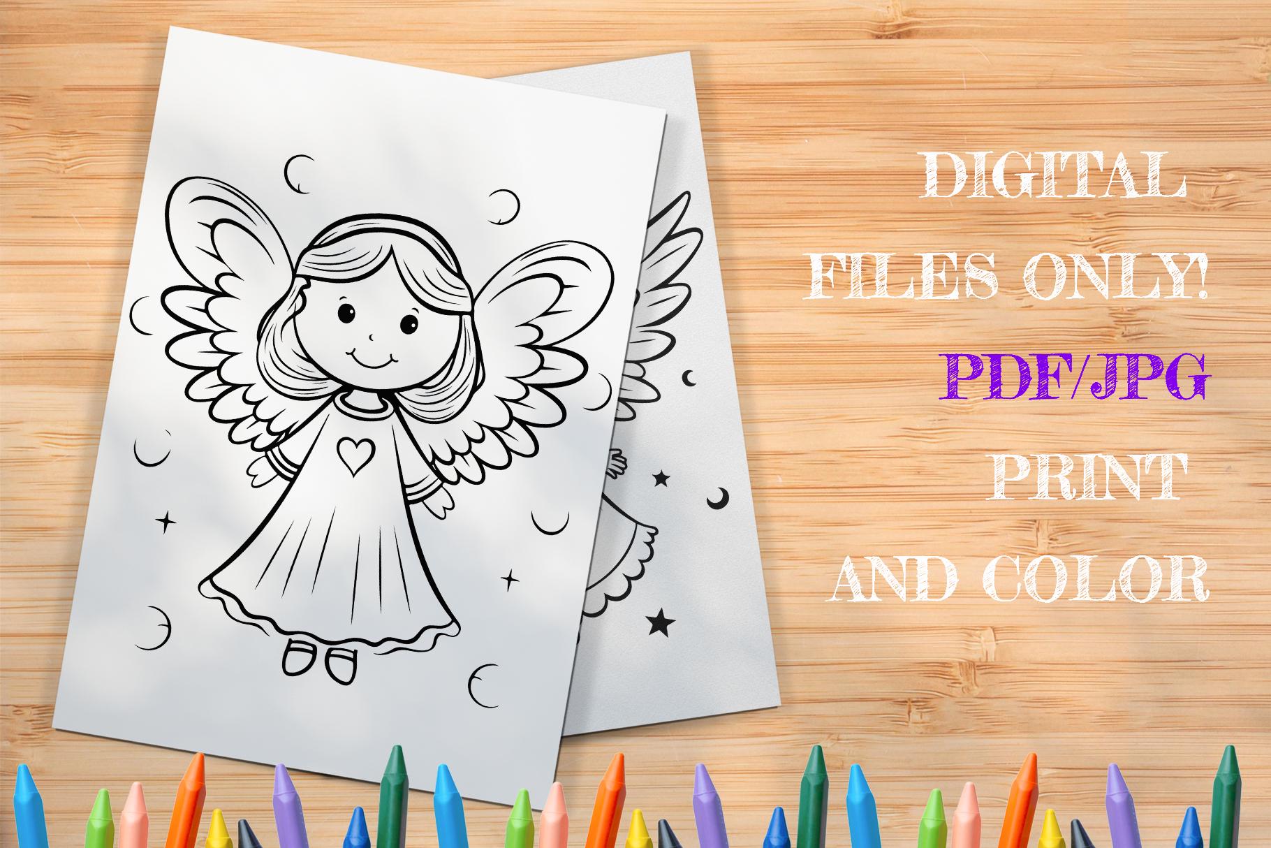 50 Angels Coloring Pages for Kids | Angel Coloring | Cute Coloring ...