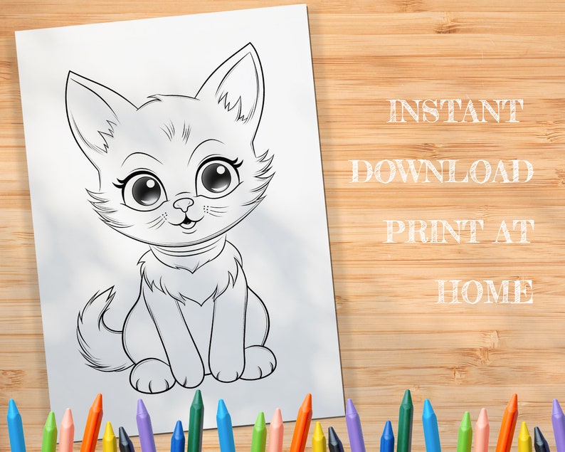 50 Kittens Coloring Pages for Kids Cats Coloring Pages - Etsy