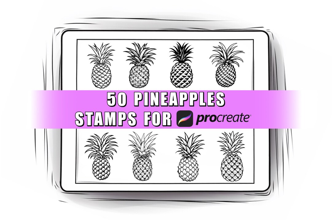 50 Pineapple Procreate Stamps & Brushes (digital Download) - Etsy