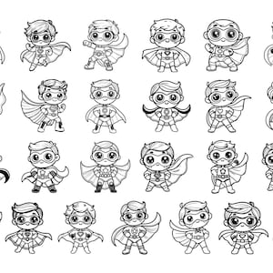 50 Superhero Coloring Pages for Kids (PDF/JPG) - Etsy