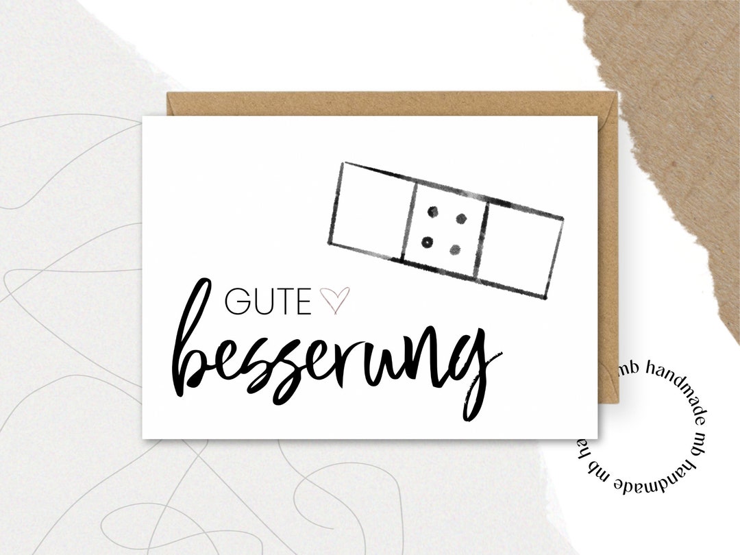 Card GET WELL SOON Card Postcard Gift Get Well Soon Recovery Injury Get ...