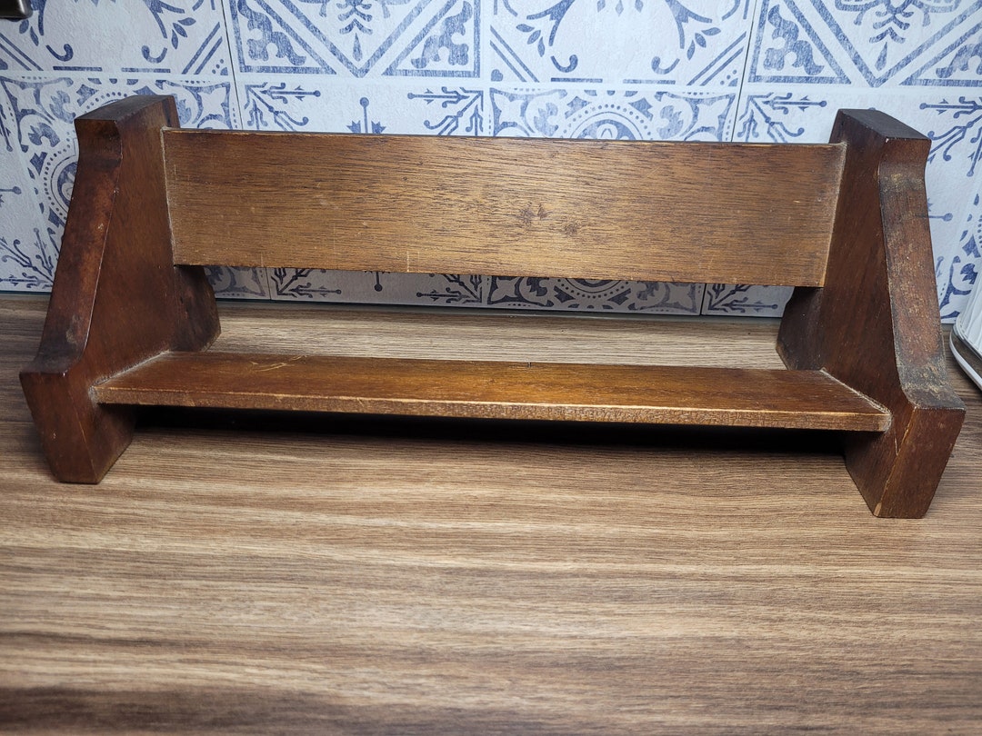 Vintage Wooden Book Stand Rack Table Top, Mid Century Desk Decor ...