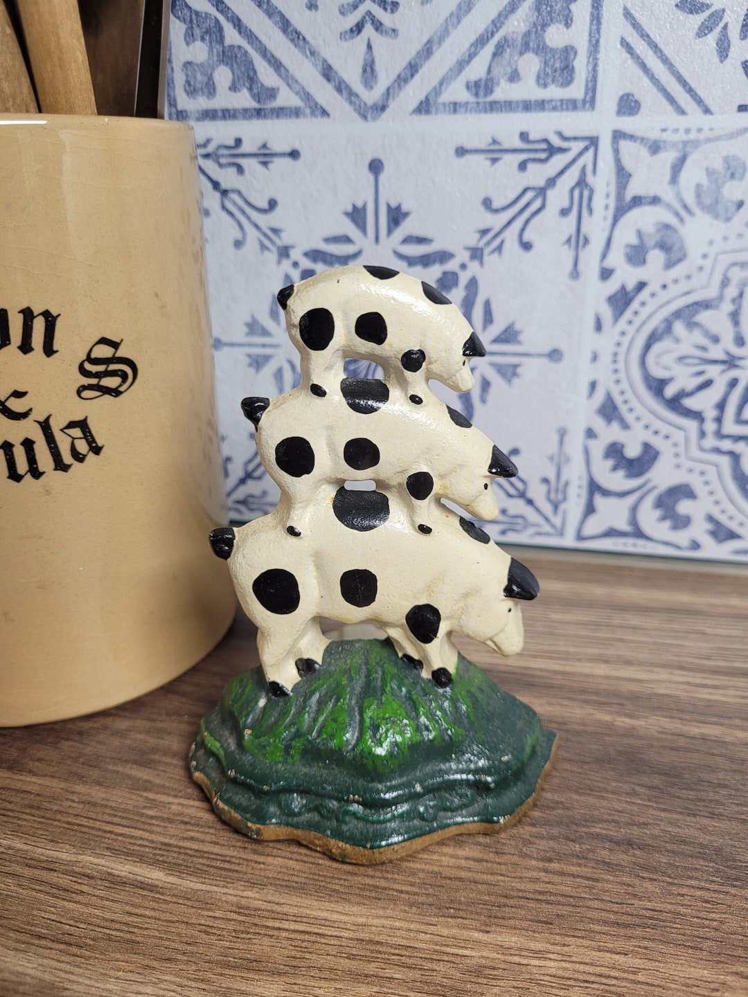 Cute Cast Iron Pig Door Stop Vintage Home Decor, Door Stop, Pig Decor ...