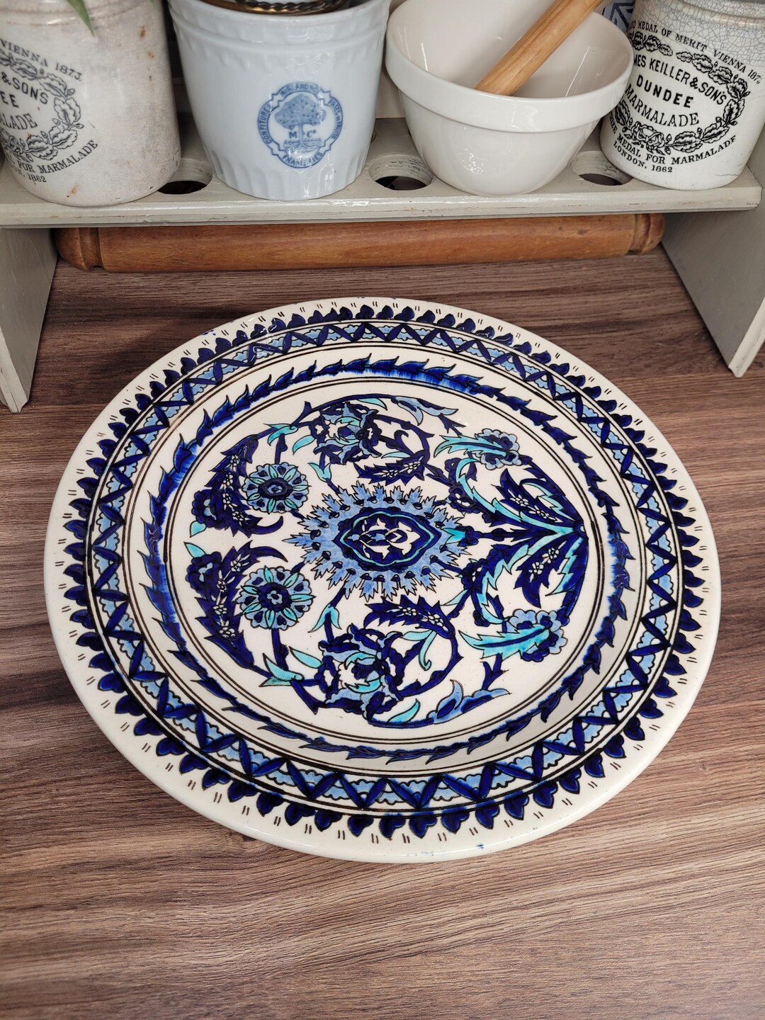 Vintage Large Handpainted Persian/ Turkish Pottery Plate, Colourful ...