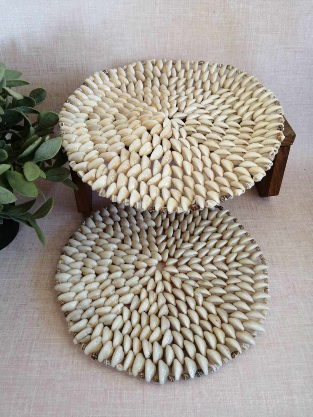 Pair of Vintage Shell Trivets Place Matts Nautical - Etsy UK