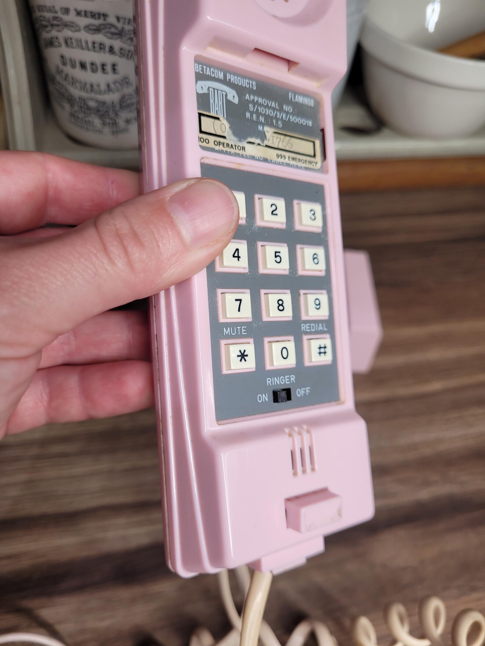 Vintage 1970s Retro Telephone, Pink Betacom Flamingo Telephone, Prop ...