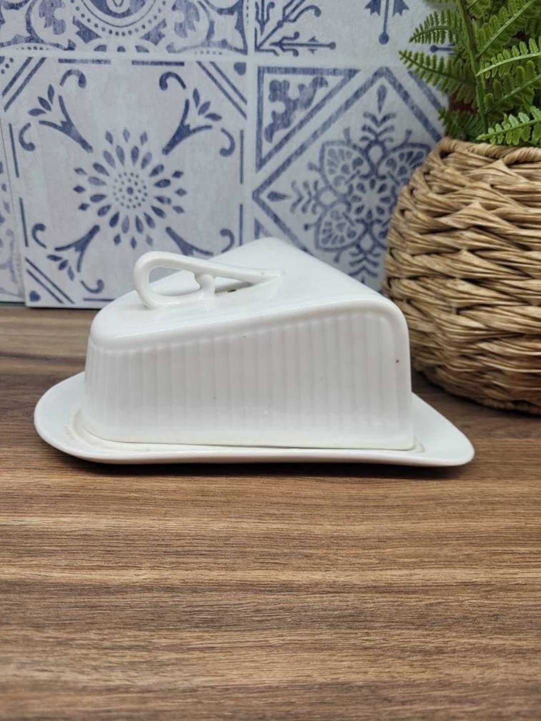 Vintage Ceramic Triangle Butter Dish, Vintage Kitchenalia, Butter Dish ...