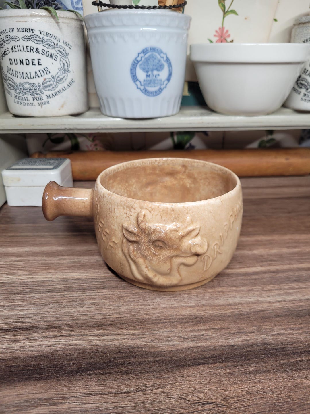 Vintage Beef Dripping Pot Retro Kitchen Decor, Stained Kitchenalia - Etsy