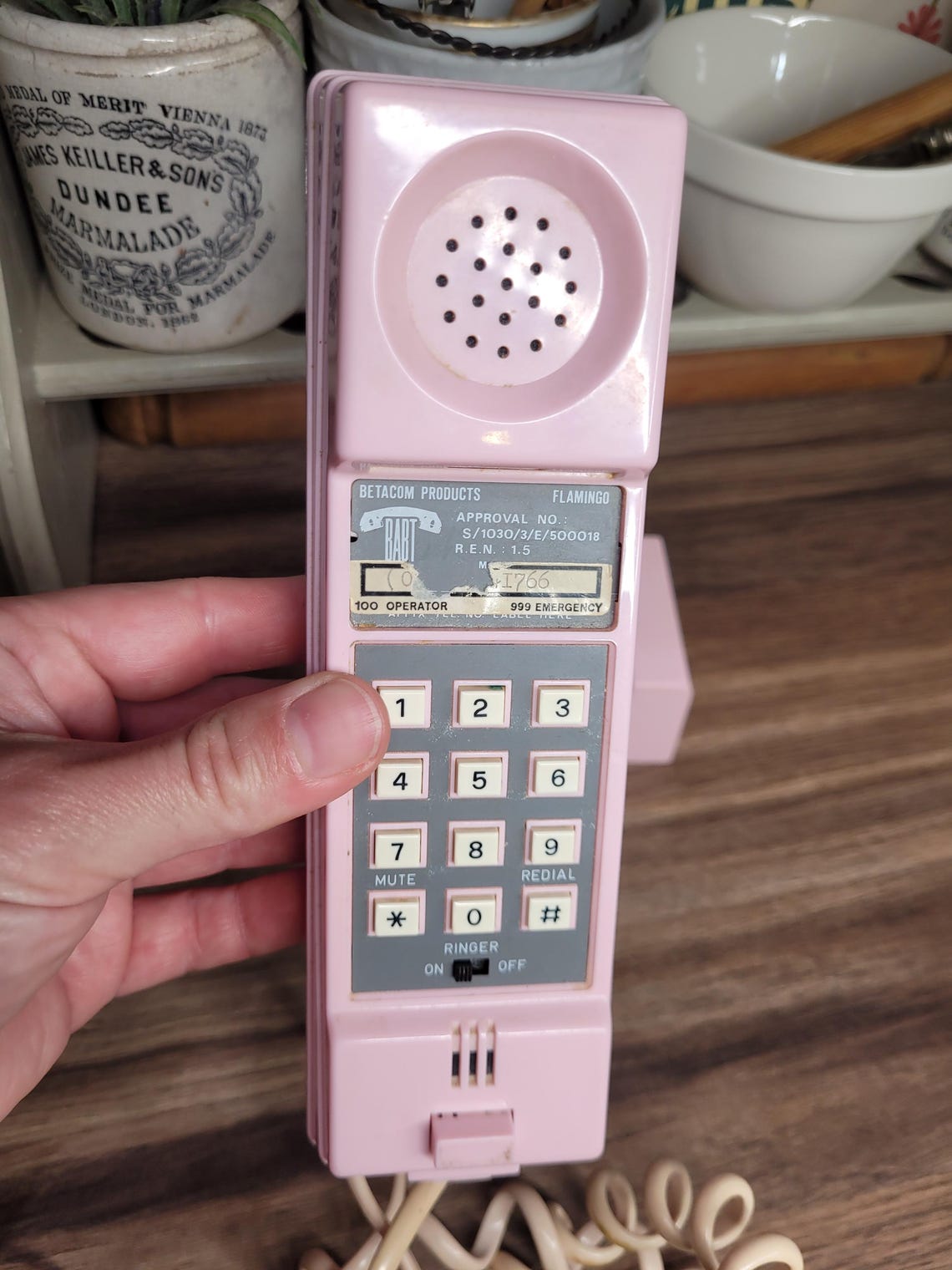 Vintage 1970s Retro Telephone, Pink Betacom Flamingo Telephone, Prop ...