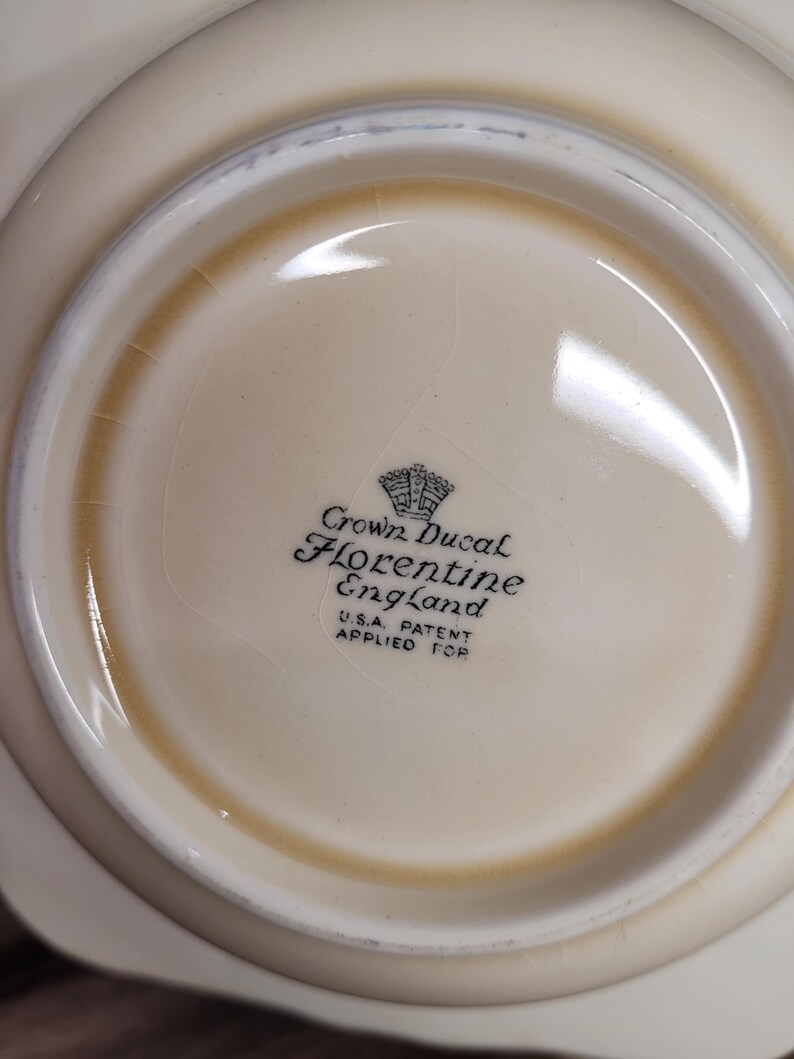 Vintage Cream Crown Ducal Florentine Bowl, Floral Detail, Pretty ...