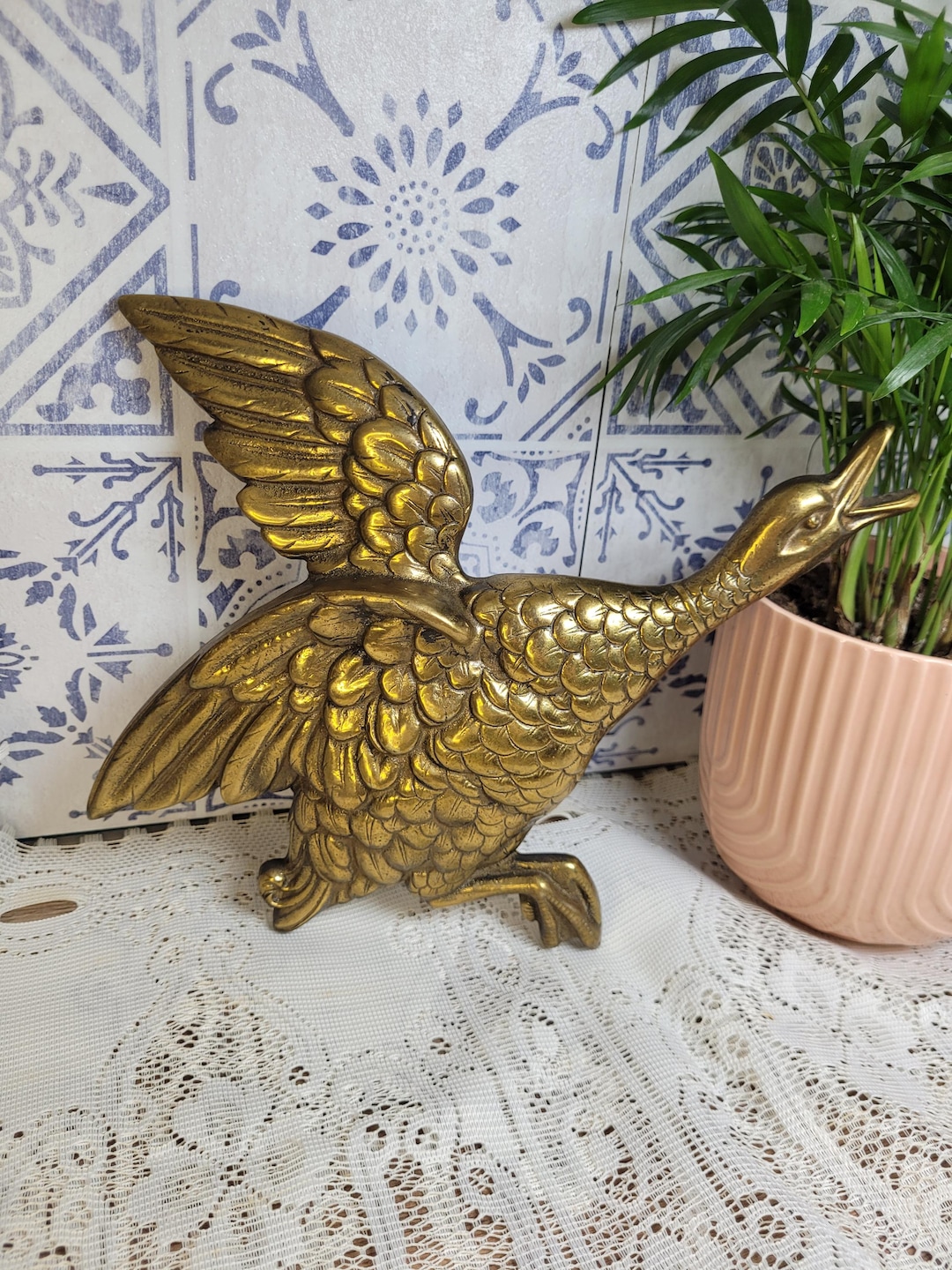 Vintage Solid Brass Goose Wall Hanging, Vintage Decor, Country Home - Etsy