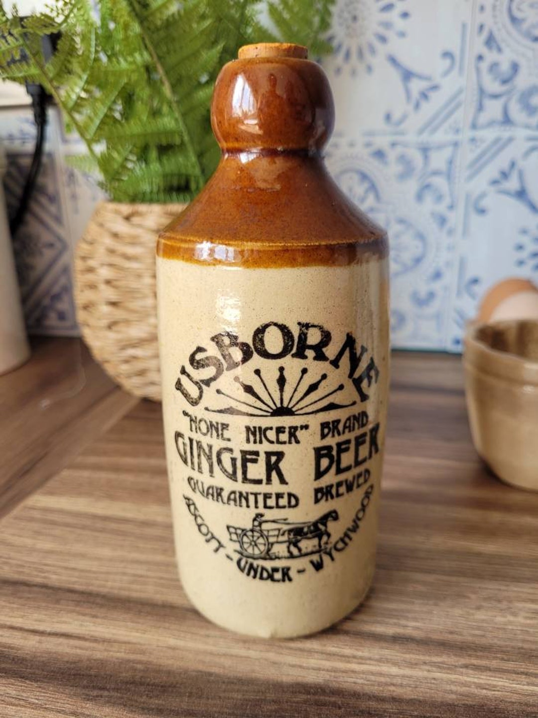 Stoneware Advertising Ginger Beer Bottle Ascott Under Wychwood With ...