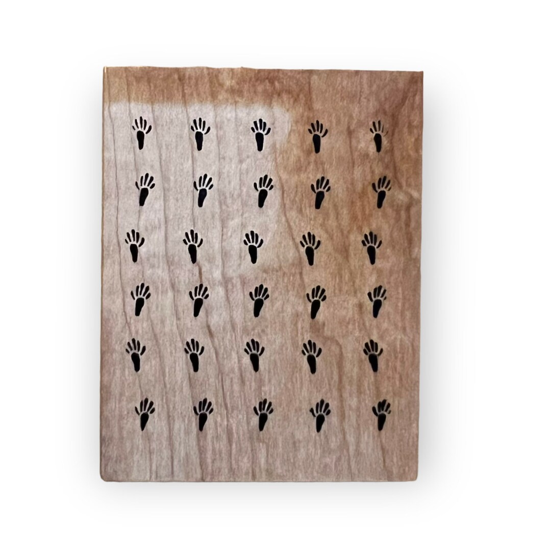 Stampa Rosa Vintage 1999 Repeated Mice Footprints Wood & Rubber Stamp ...
