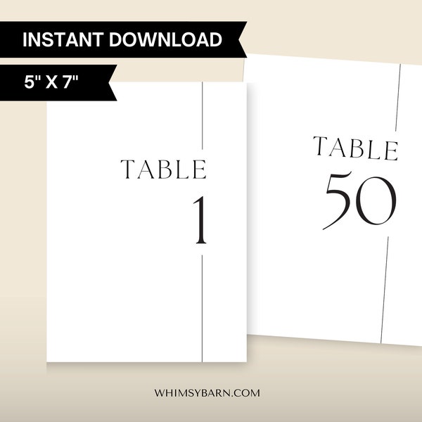 Formal Table Number - Etsy