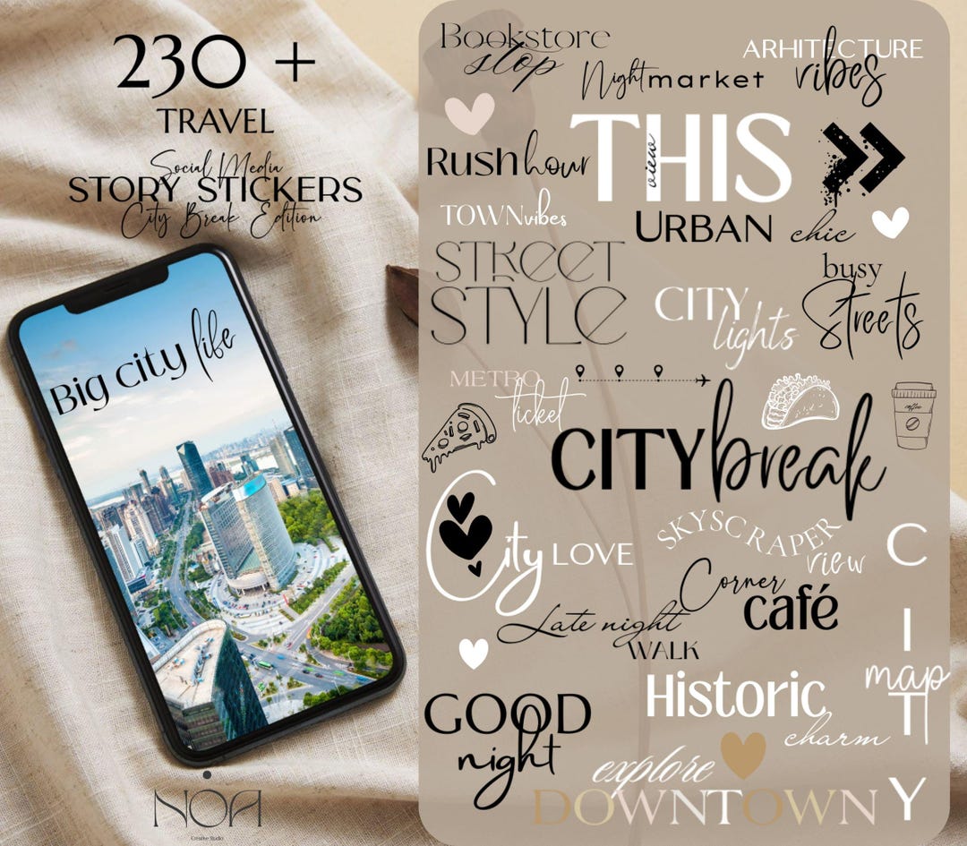 230+ City Break Travel Instagram Story Stickers, Minimalist Modern ...